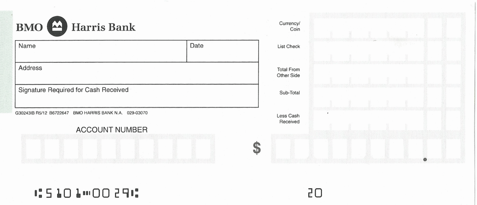 Bmo Deposit Slip Template - Printable Slip Templates