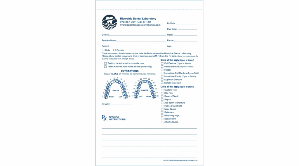 Printable Dental Lab Slip Templates - Printable Slip Templates