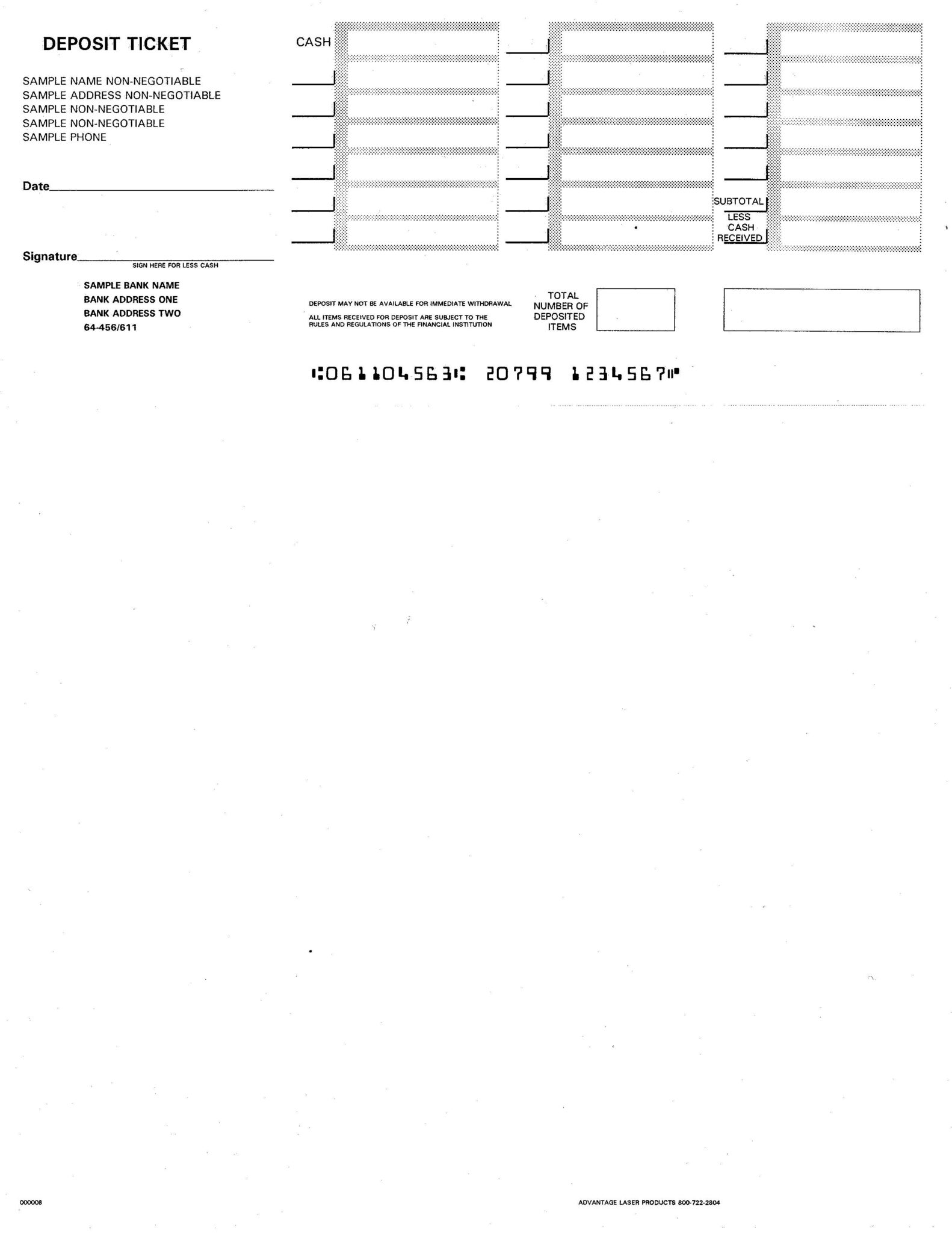 Bpi Deposit Slip Template - Printable Slip Templates