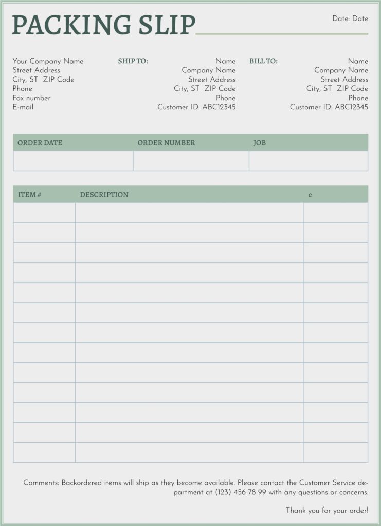 Borrower’s Slip Template - Printable Slip Templates