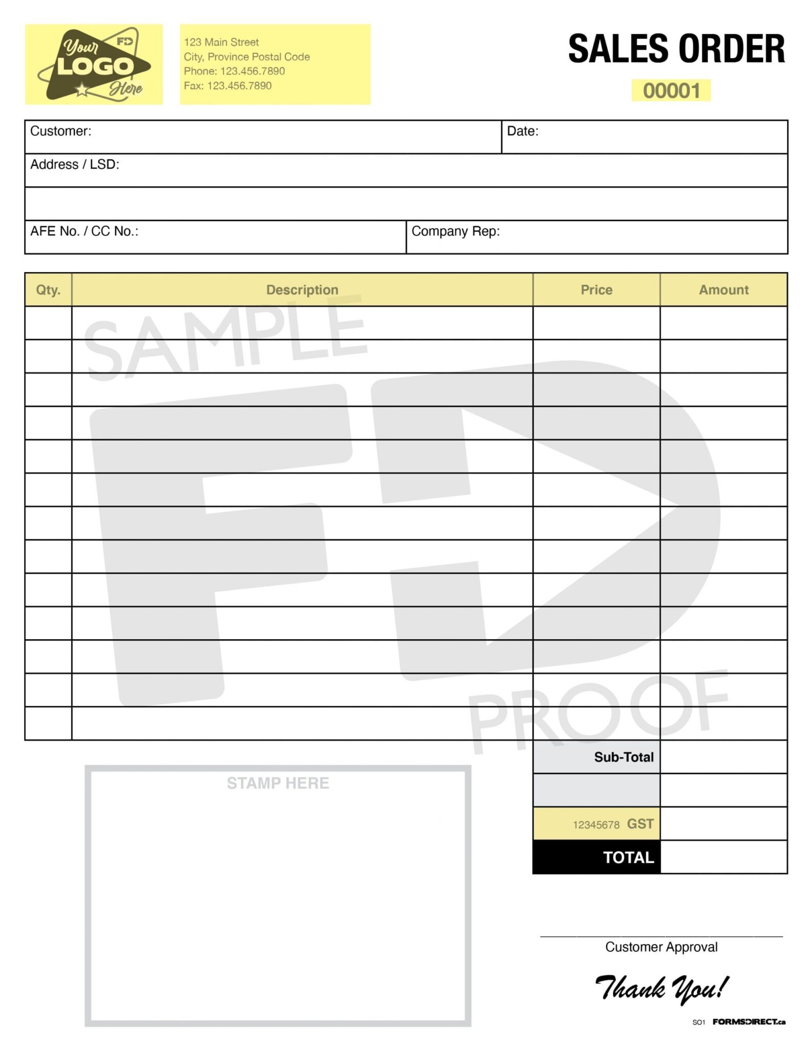Sales Order Slip Templates - Printable Slip Templates